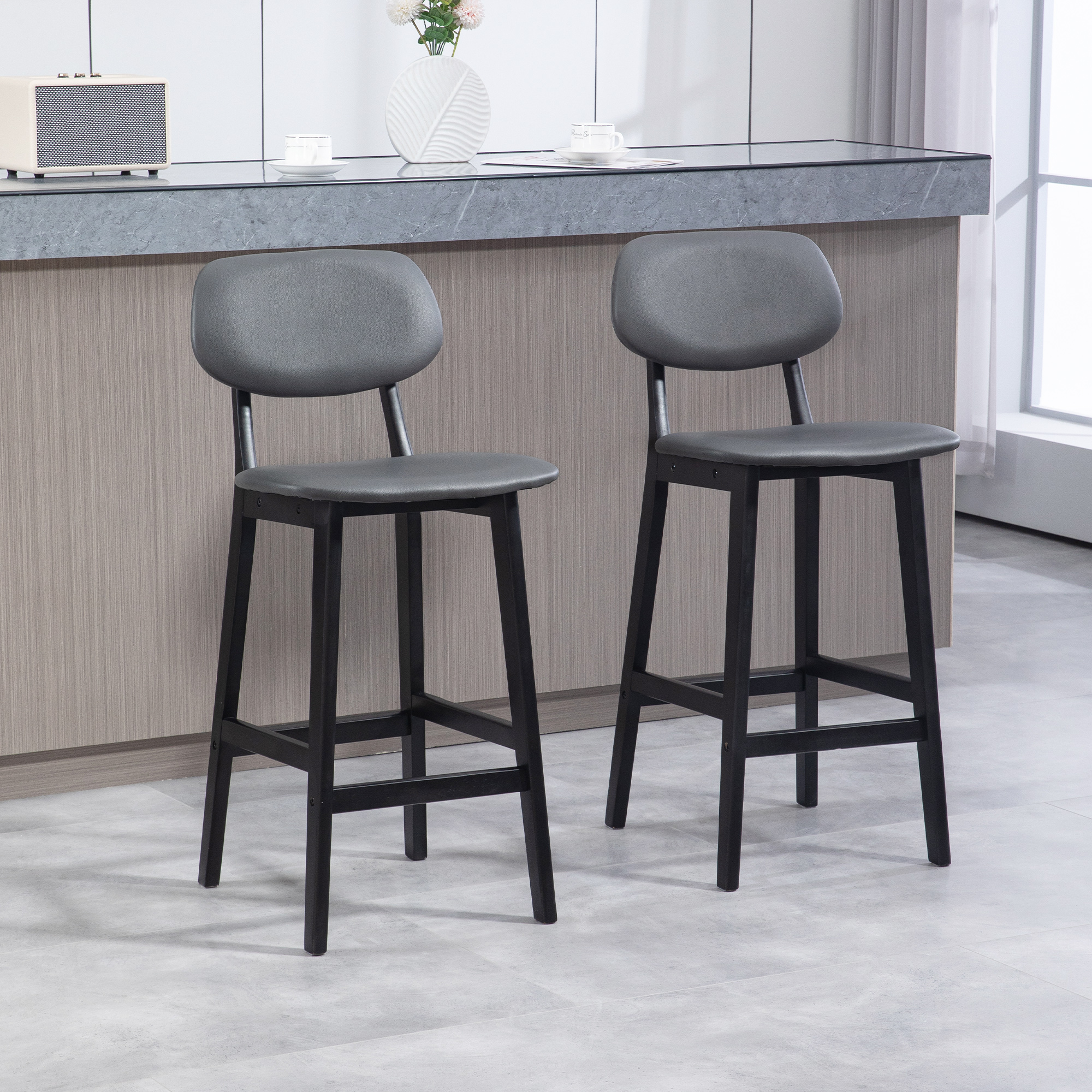 Bar Stools Contemporary Bar Chairs Faux Leather - Temu United