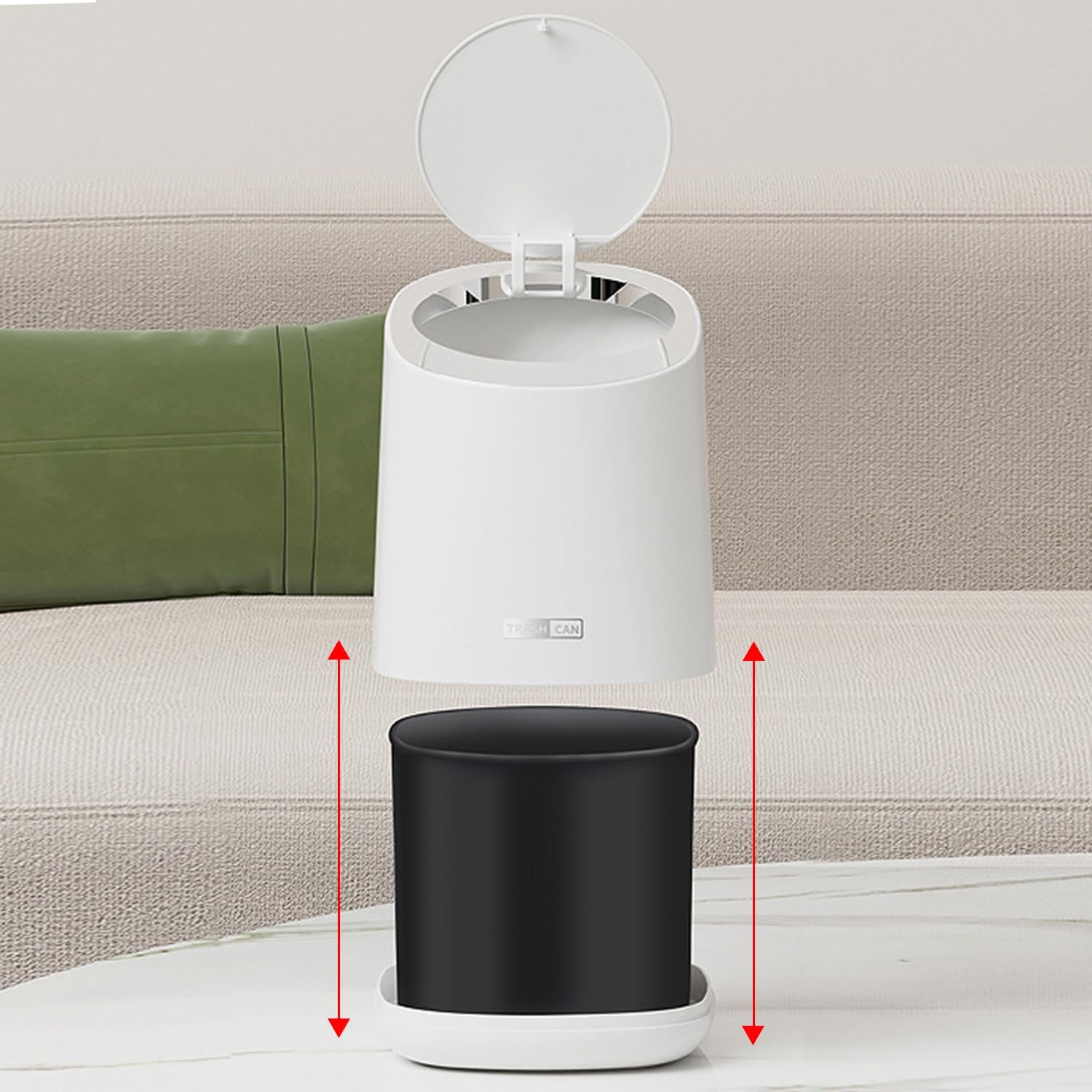 Trash Can Table Trash Can With Lid, Mini Trash Can 1.5l, With 1 Roll ...