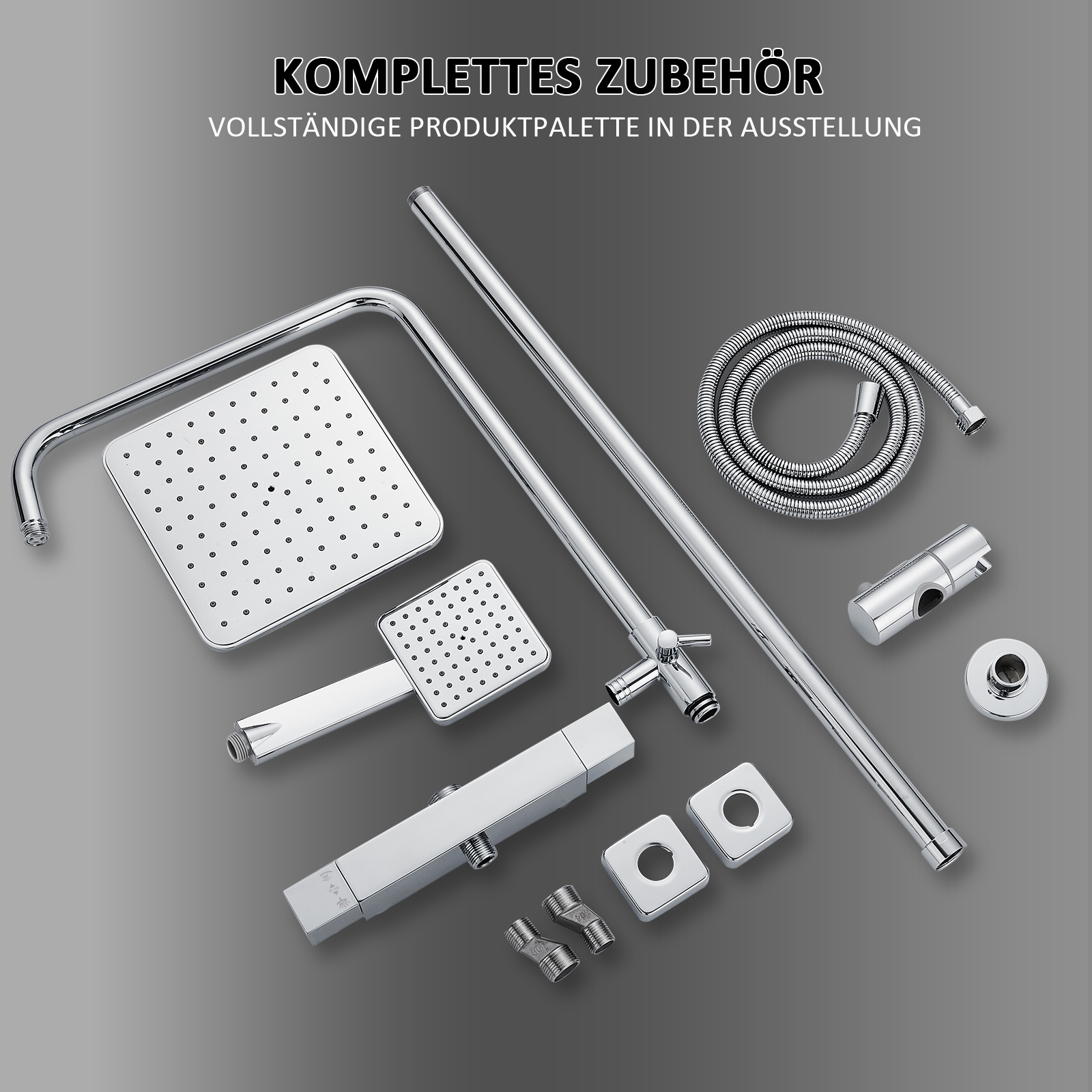 Shower System With Thermostat, Rain Shower Set, Stainless Steel Shower ...