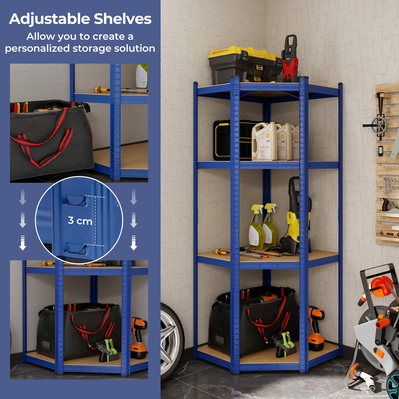 4 tier Corner Shelving Garage Storage Utility - Temu ed