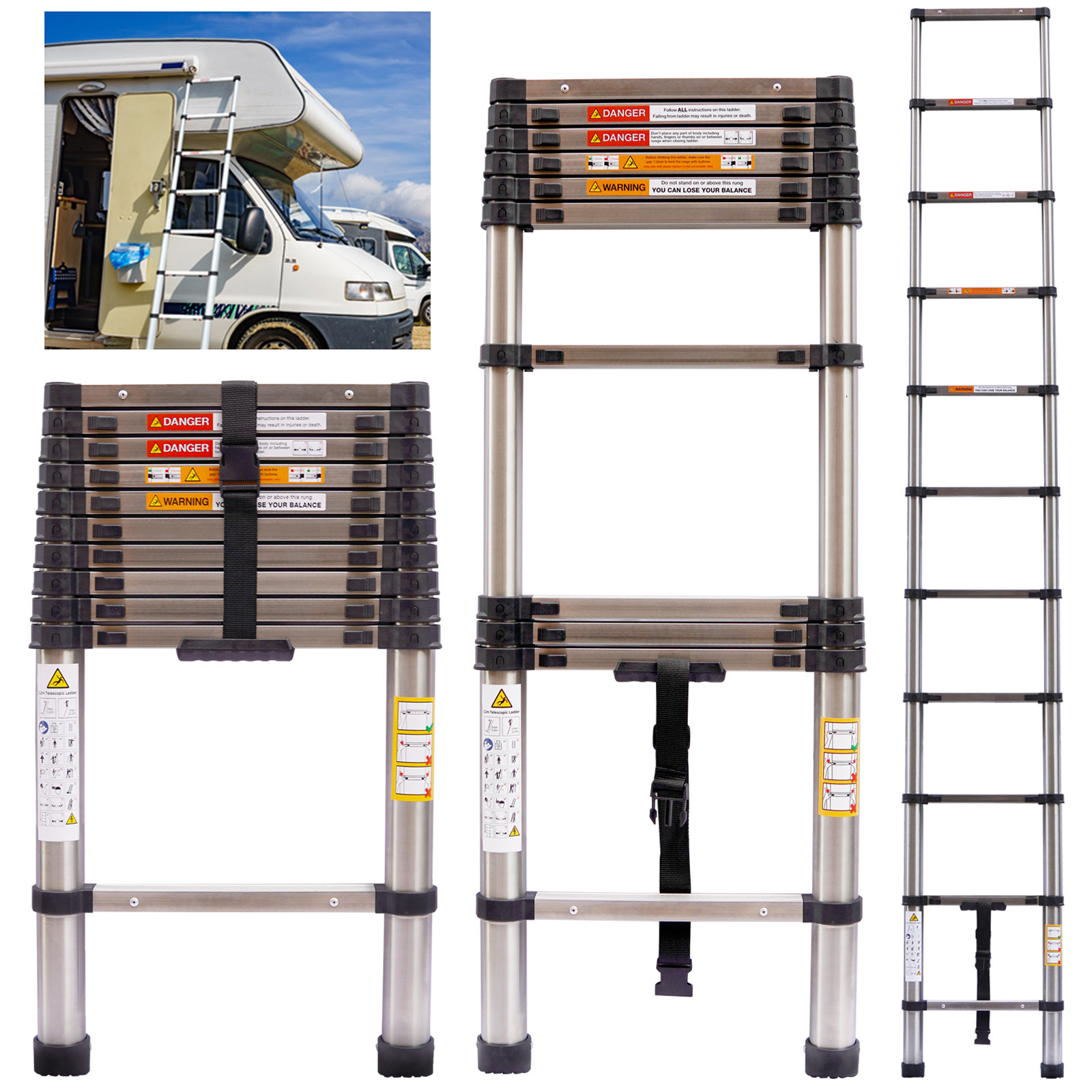 Telescopic Ladder Telescopic Ladder Folding Ladder Extension - Temu Germany
