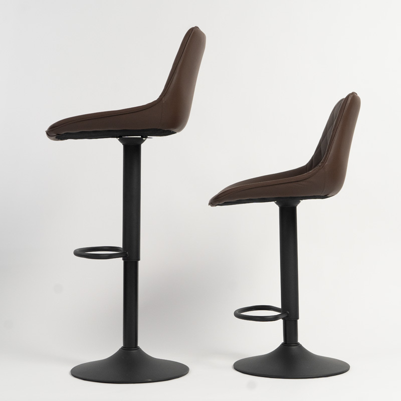 Adjustable Swivel Bar Stools Brown Faux - Temu United