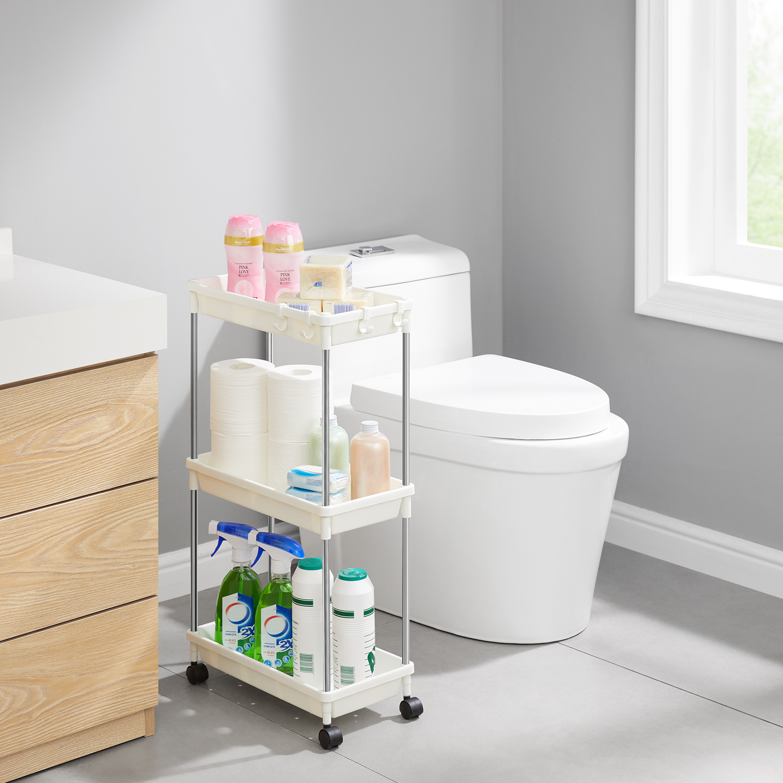 Narrow Storage Space saving Organization 3 tier Storage - Temu ed