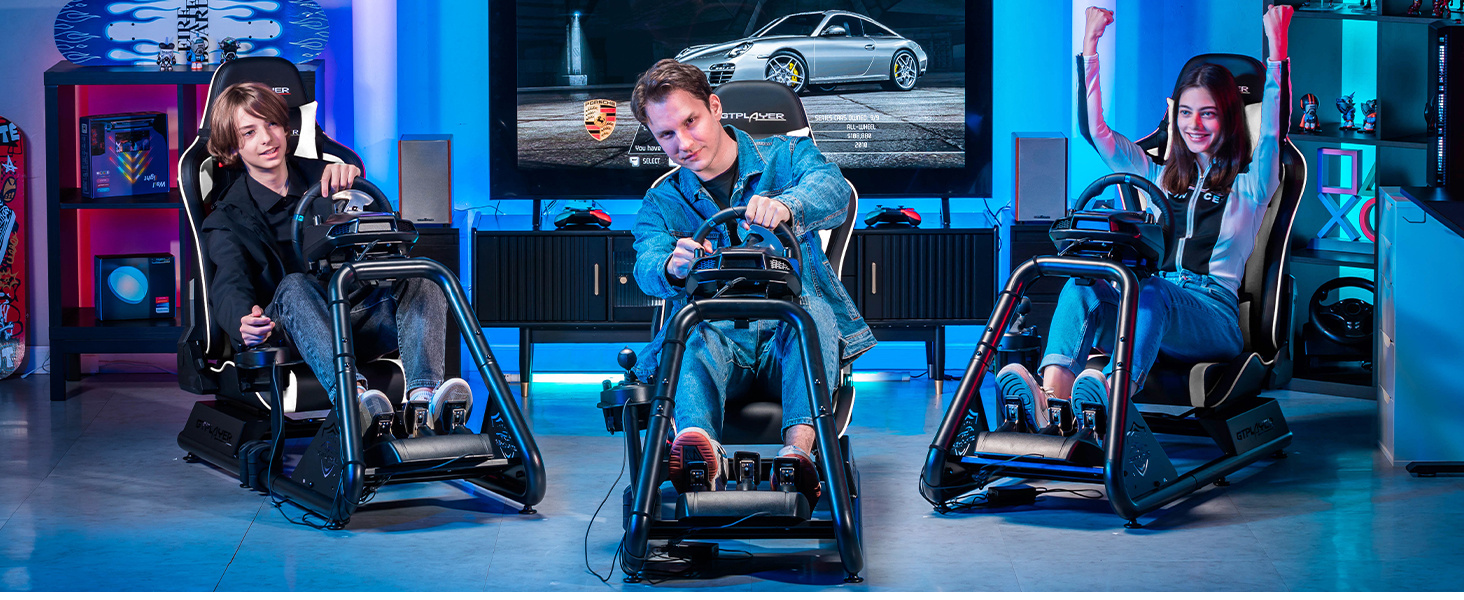 Racing Simulator Cockpit With Seat, Sim Racing Cockpit Multi-function ...