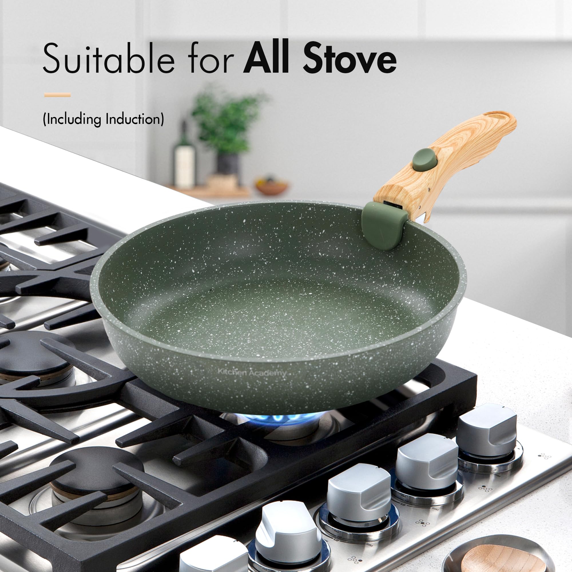 Non Stick Cookware Set, 10 Piece Granite-coated Induction Pots And Pans ...