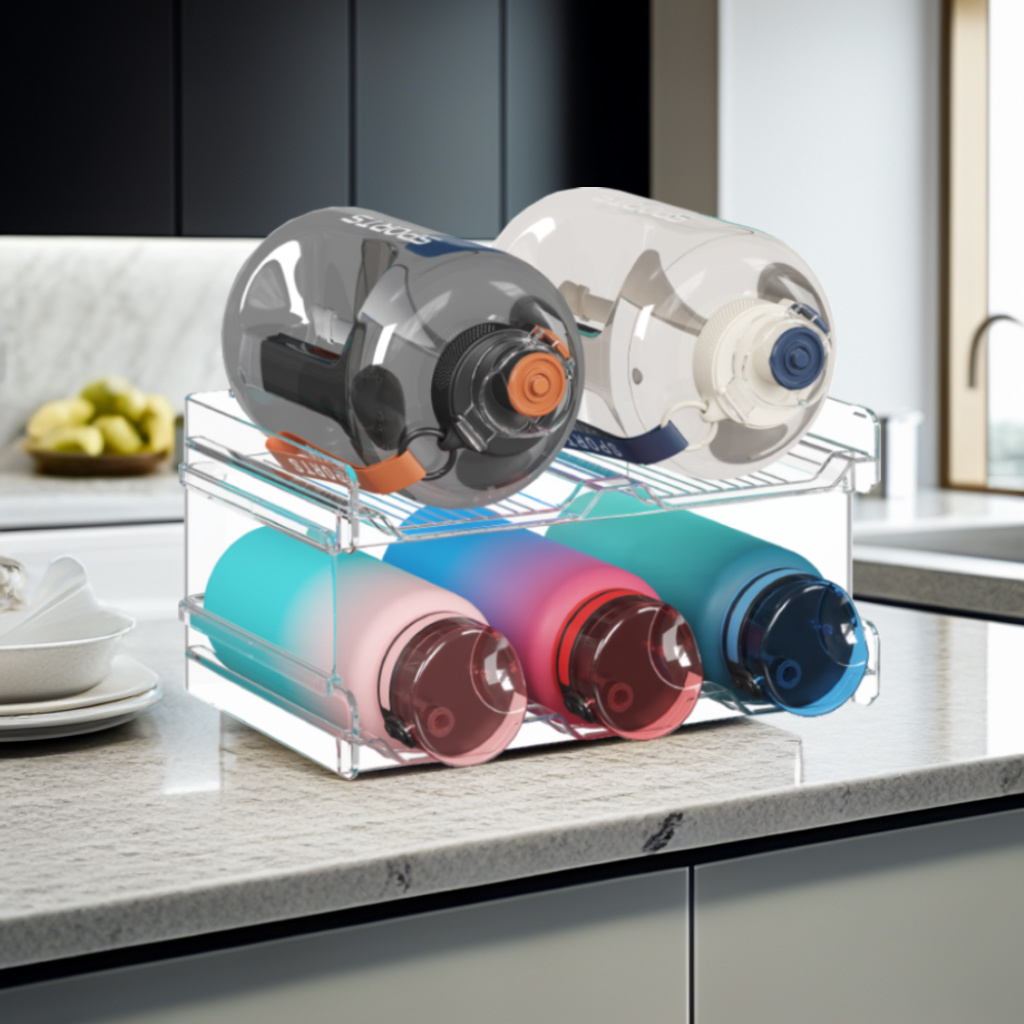 Stackable Water Bottle Organiser Cabinet pantry freezer - Temu United