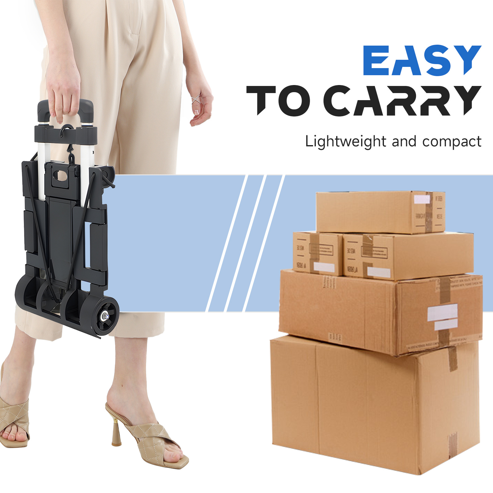 Folding Hand Truck Small Luggage Cart Foldable Trolley - Temu United