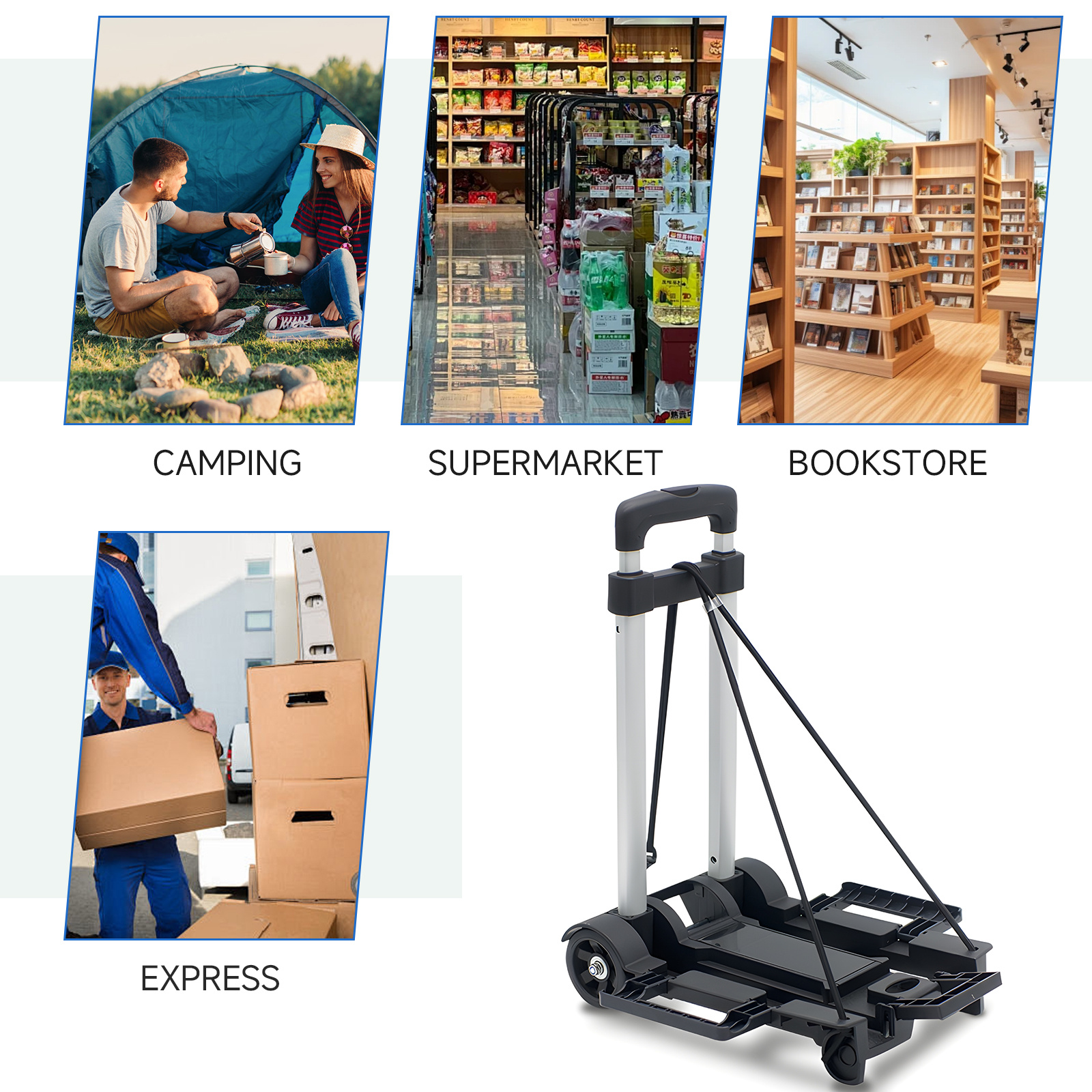 Folding Hand Truck Small Luggage Cart Foldable Trolley - Temu United