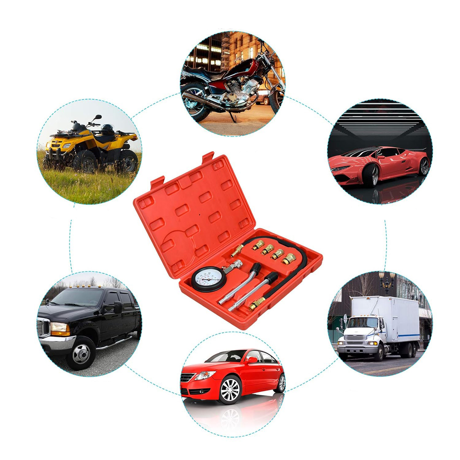 Compression Tester Compression Tester Compression Gauge With Case Car ...