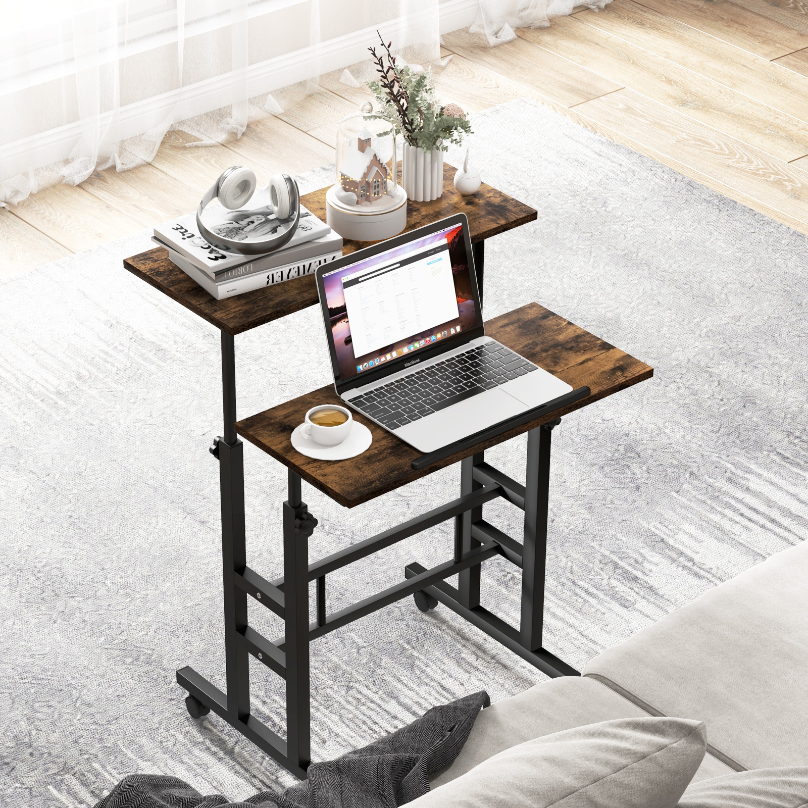 Height Adjustable Standing Desk Mobile Laptop Table - Temu United