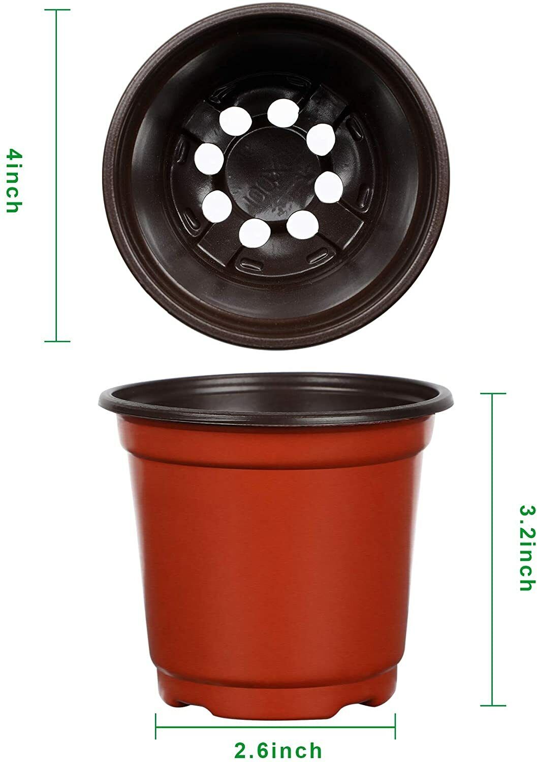 100x Plant Pots Plastic Terracotta Bucket Herb Flower Pots Planter Seed ...