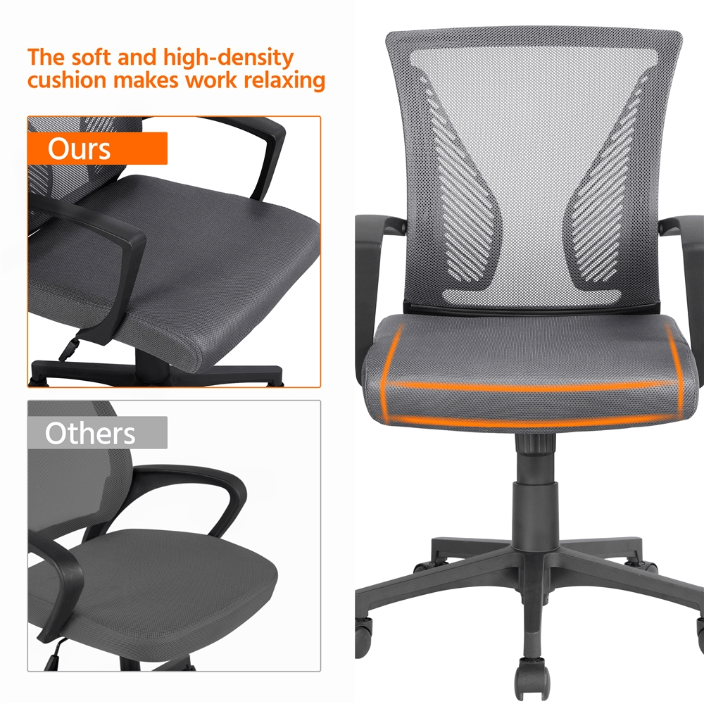 Office Chair Ergonomic Computer Chair Height Adjustable Mesh -back Desk ...