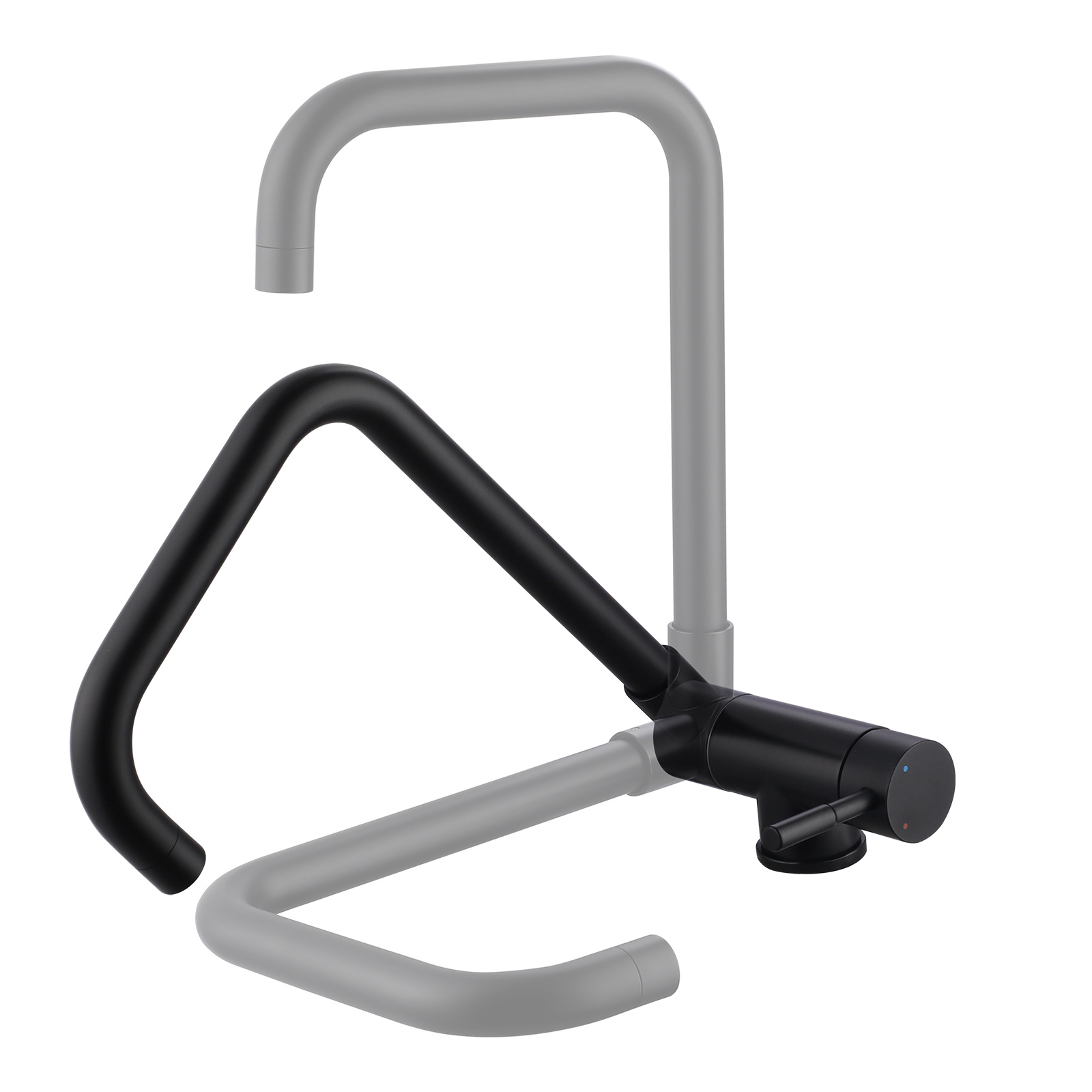 Front Window Kitchen Tap 180 Foldable, Kitchen Tap, Black, High ...