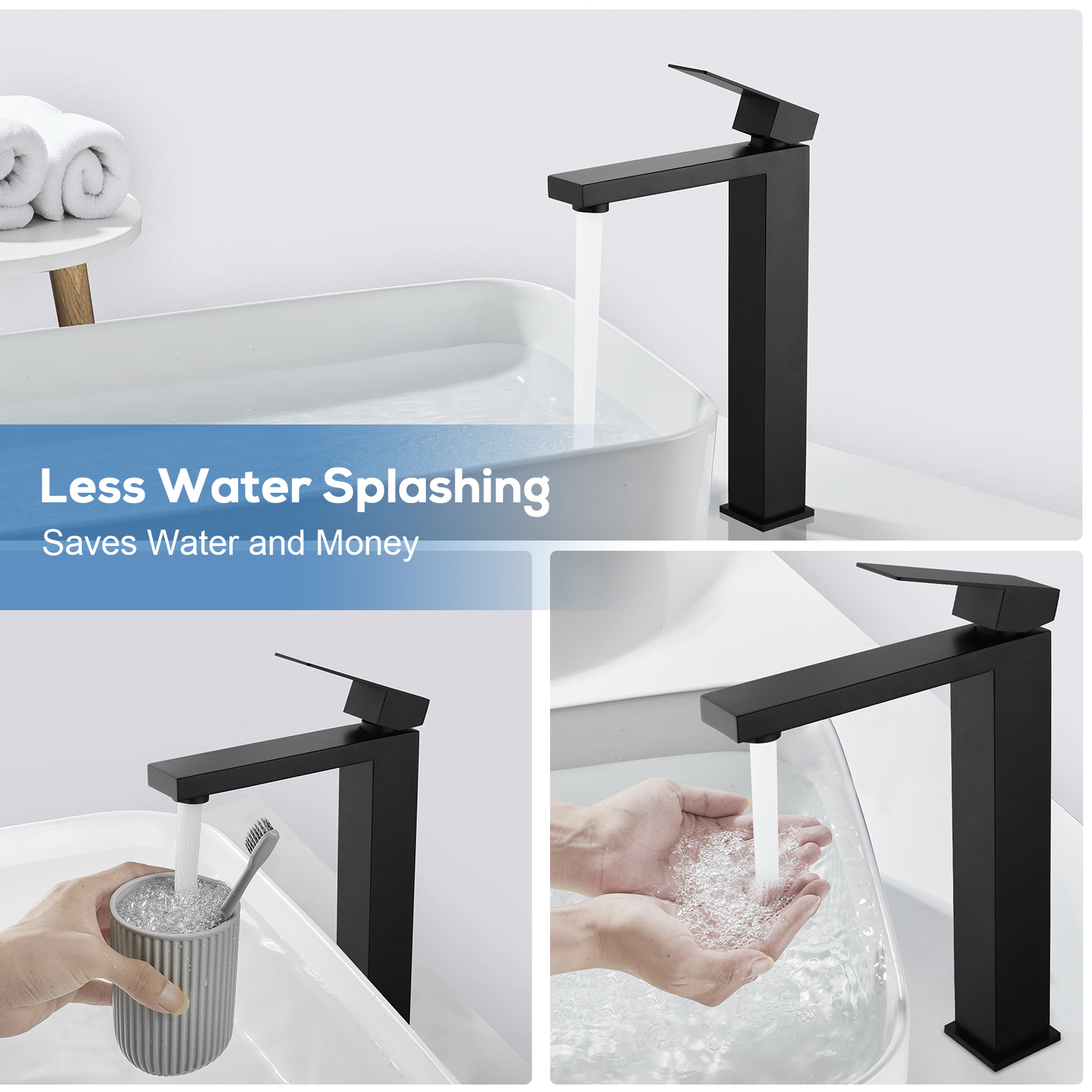 Tall Bathroom Tap Design Washbasin Tap Matt High Tap Bathroom Stainless ...