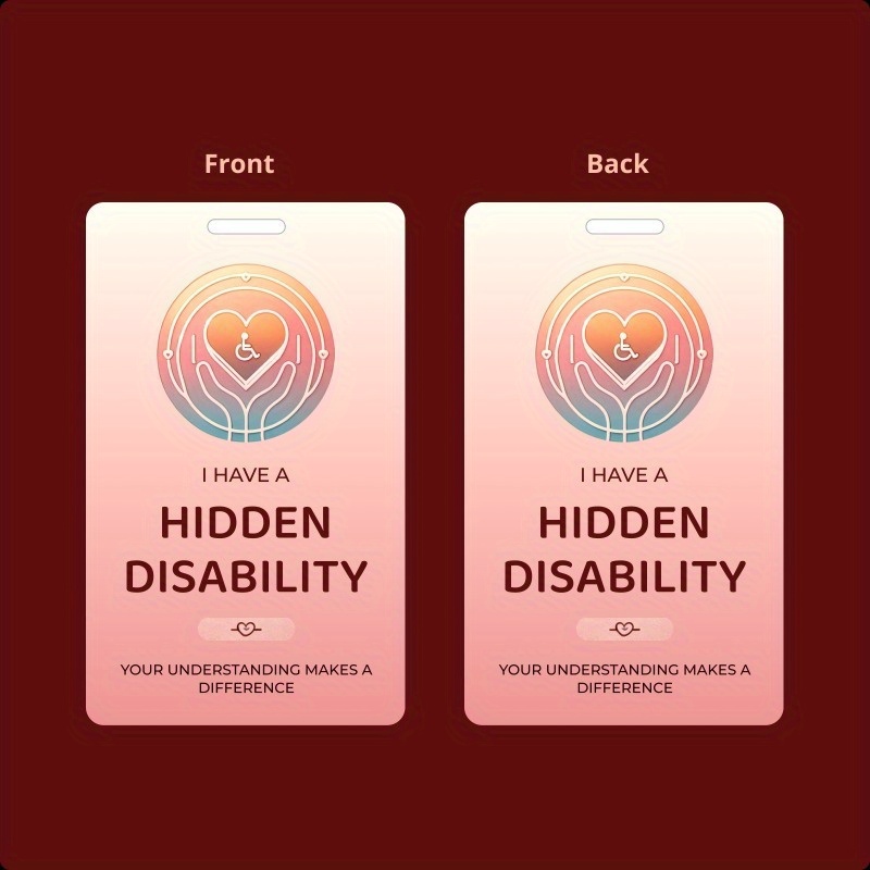 3/2/1pcs Pink Hidden Disability Lanyard Hidden Disability Card Medical ...