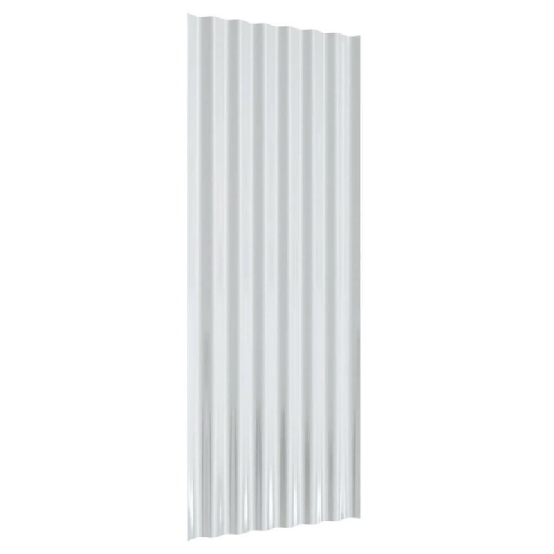 Roof Panels 12 Pcs Powder-coated Steel Grey 100x36 Cm | Check Out Today ...