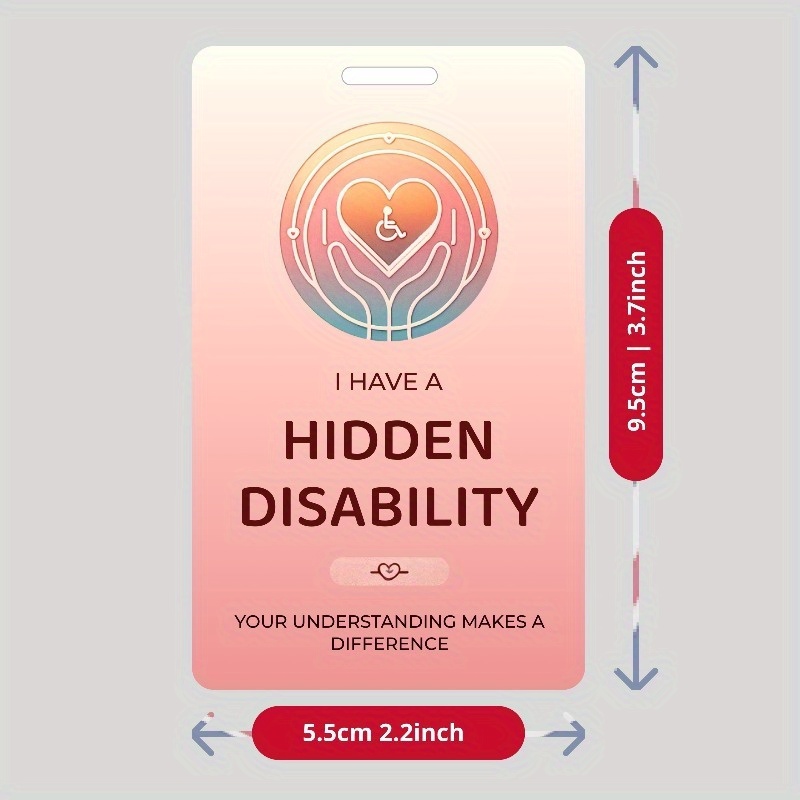 3/2/1pcs Pink Hidden Disability Lanyard Hidden Disability Card Medical ...
