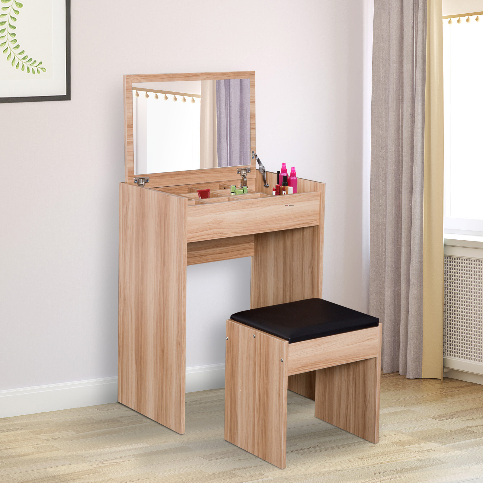 Dressing Table Vanity Table Makeup Desk With Drawer, Vanity Table Set ...