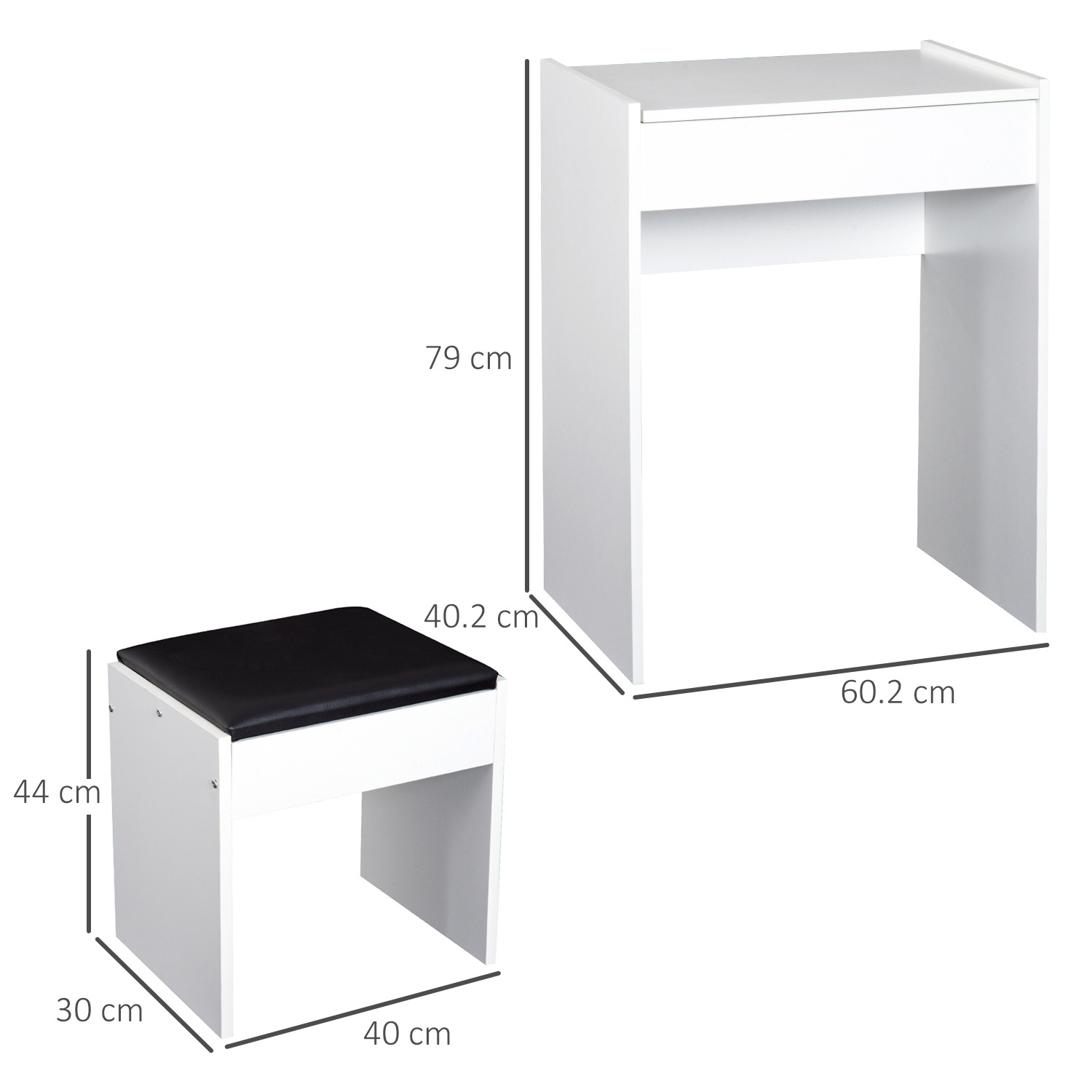 Dressing Table Vanity Table Makeup Desk With Drawer, Vanity Table Set ...