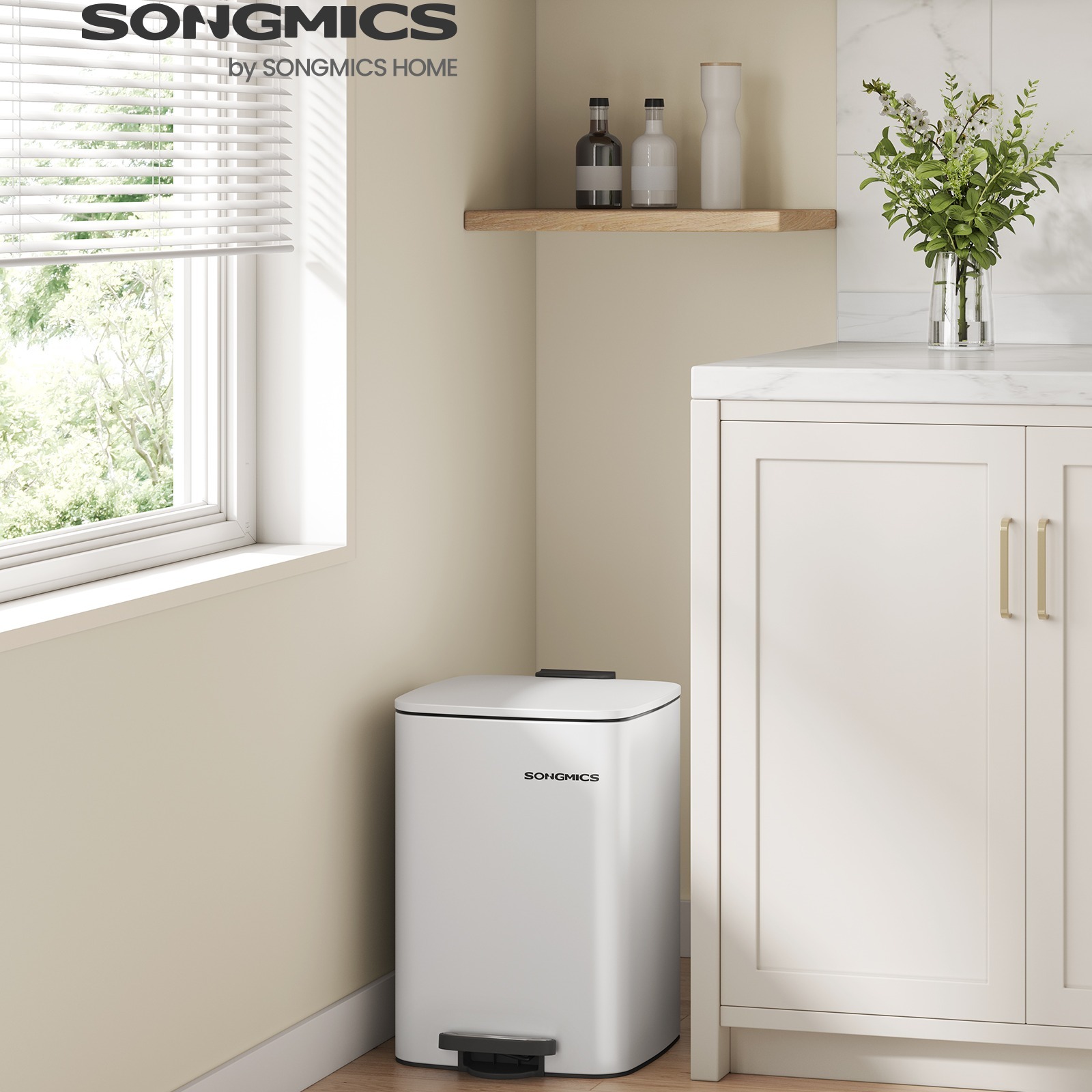 Dustbin Kitchen, 20 Litre Waste Bin, Pedal Bin, Steel, With Inner Bin ...