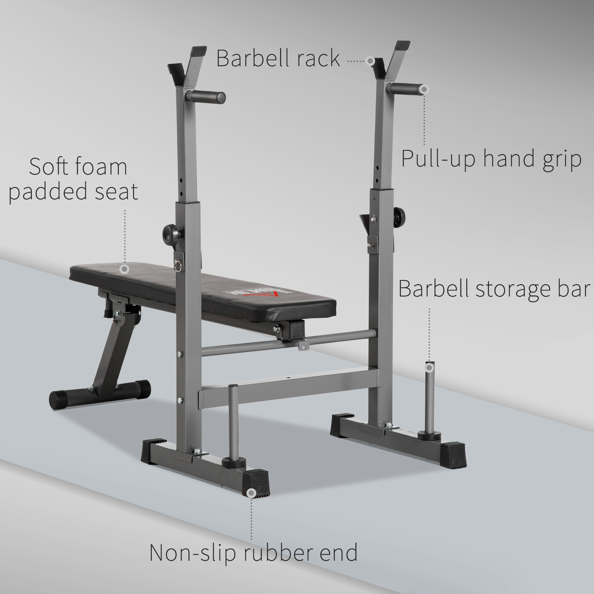 Adjustable Weight Bench, Foldable Bench Press With Barbell Rack And Dip ...