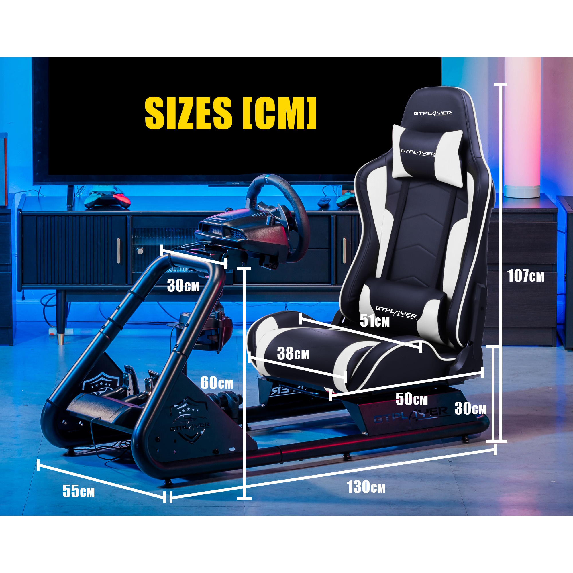 Racing Simulator Cockpit With Seat, Sim Racing Cockpit Multi-function ...
