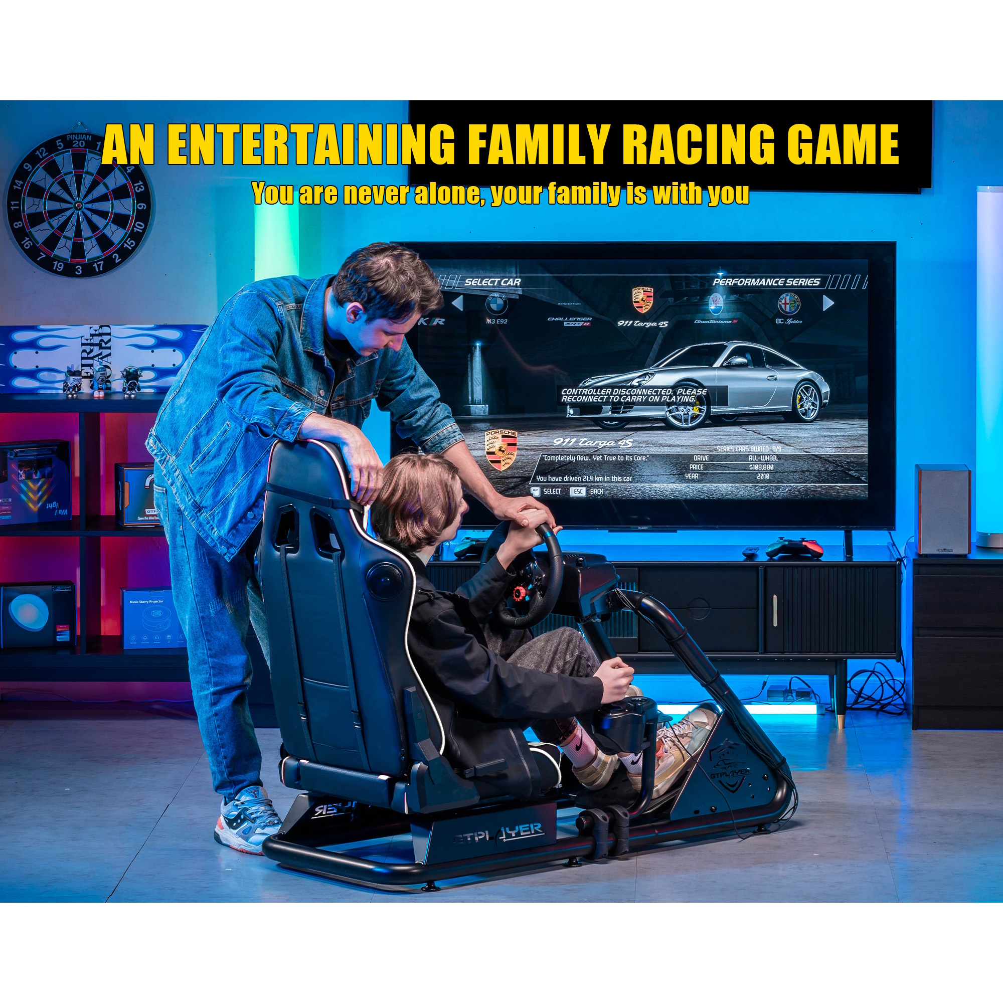 Racing Simulator Cockpit With Seat, Sim Racing Cockpit Multi-function ...