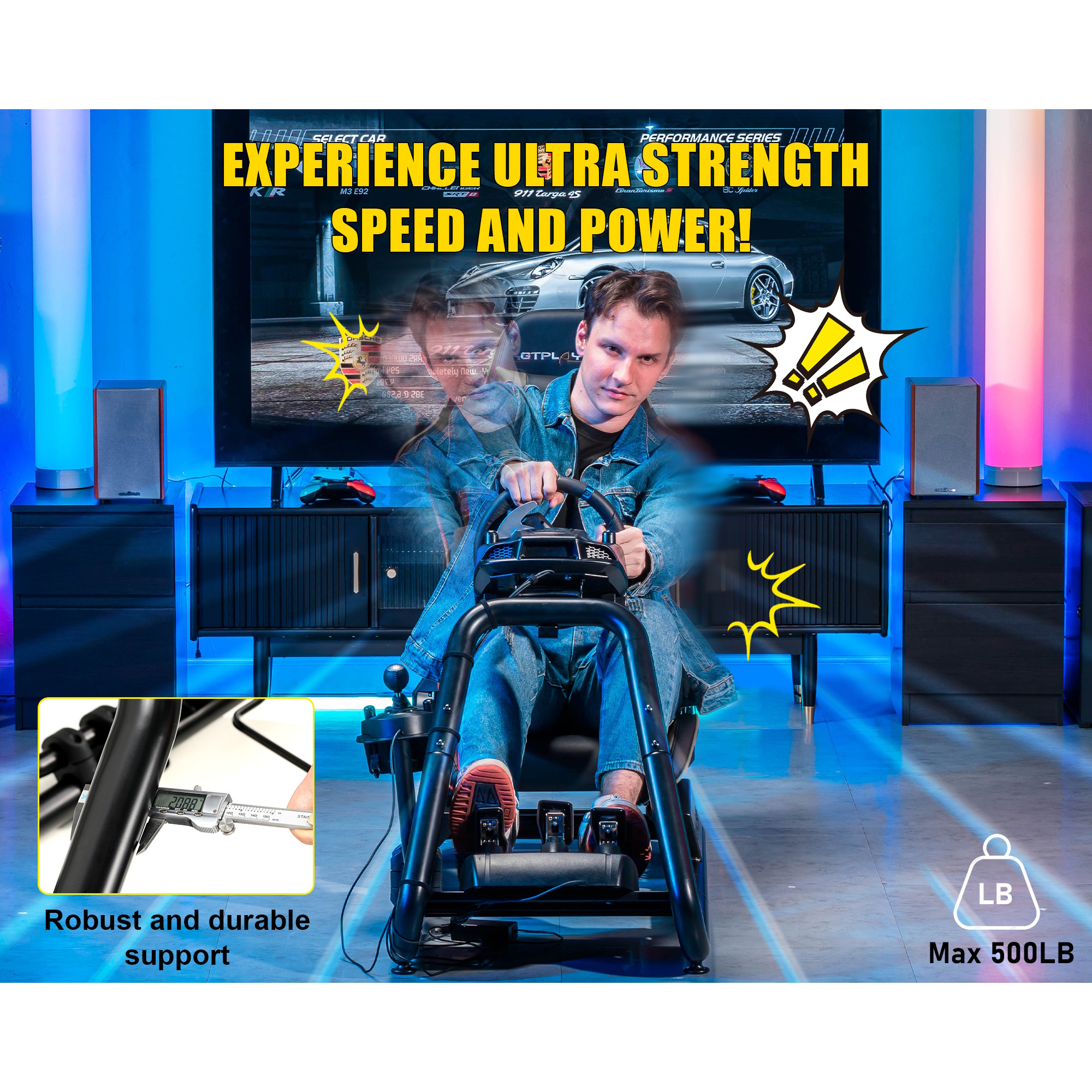 Racing Simulator Cockpit With Seat, Sim Racing Cockpit Multi-function ...