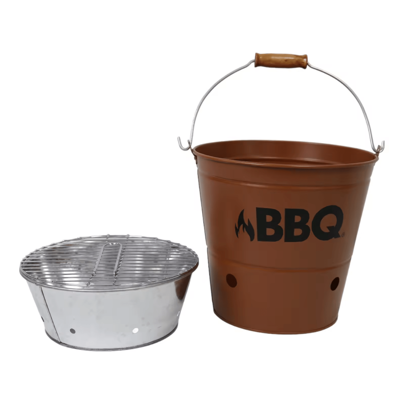 Camping Grill, Portable Grill Bucket Grill Bucket Bbq 26 Cm Matt Orange ...