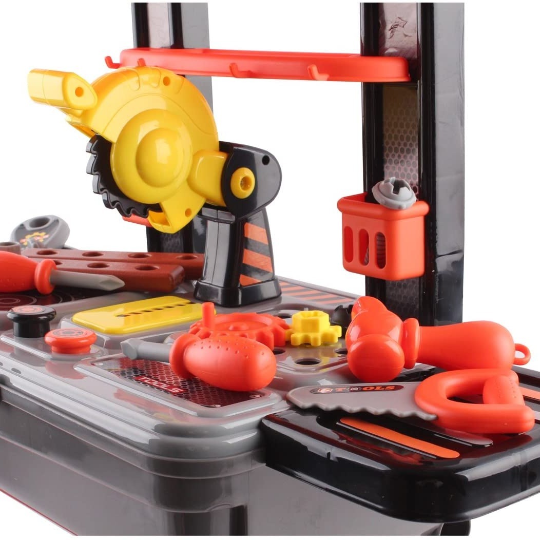 2-in- Portable Tool Work Bench Suitcase Play Set Included Nuts, Bolts ...