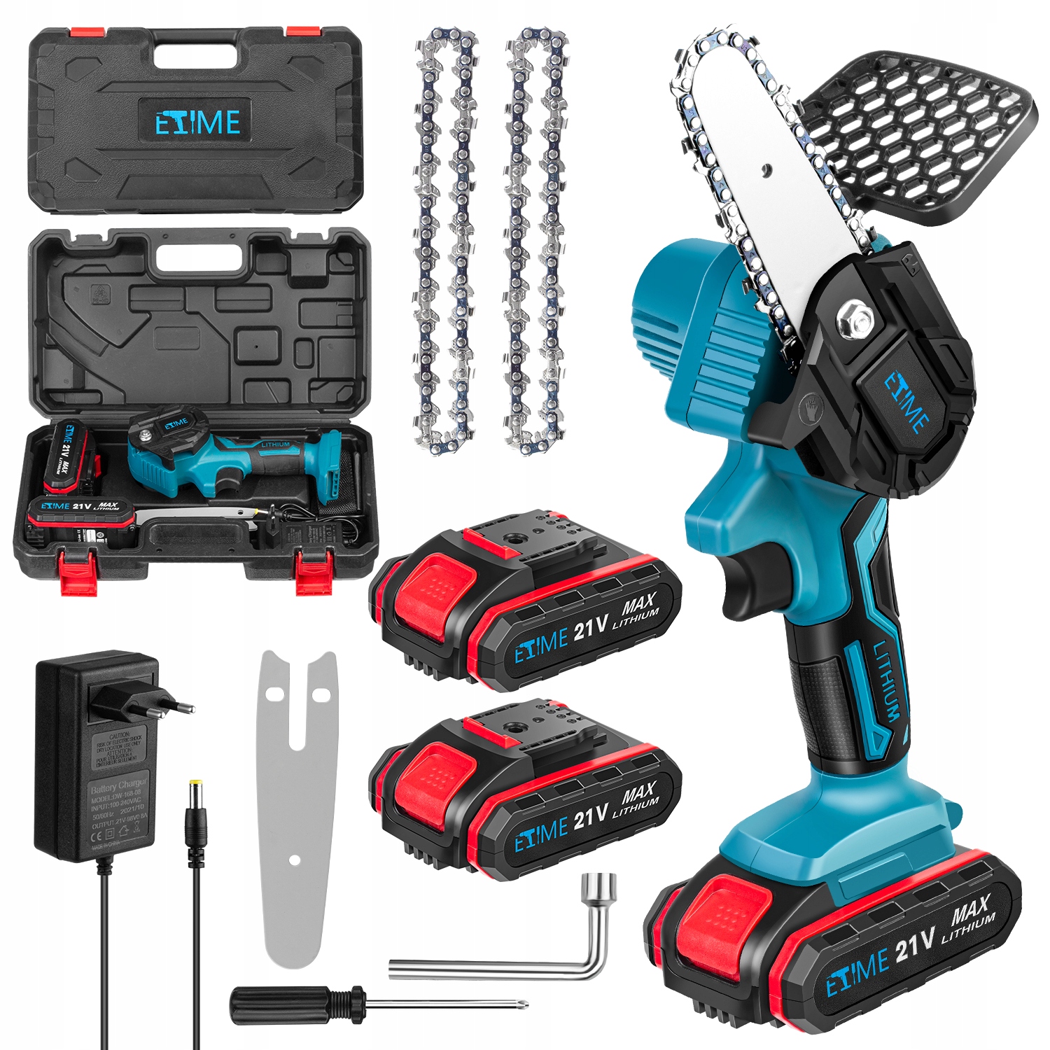 Cordless Mini Chainsaw Pure Copper Brushed Motor With Three 1/4" Chains ...