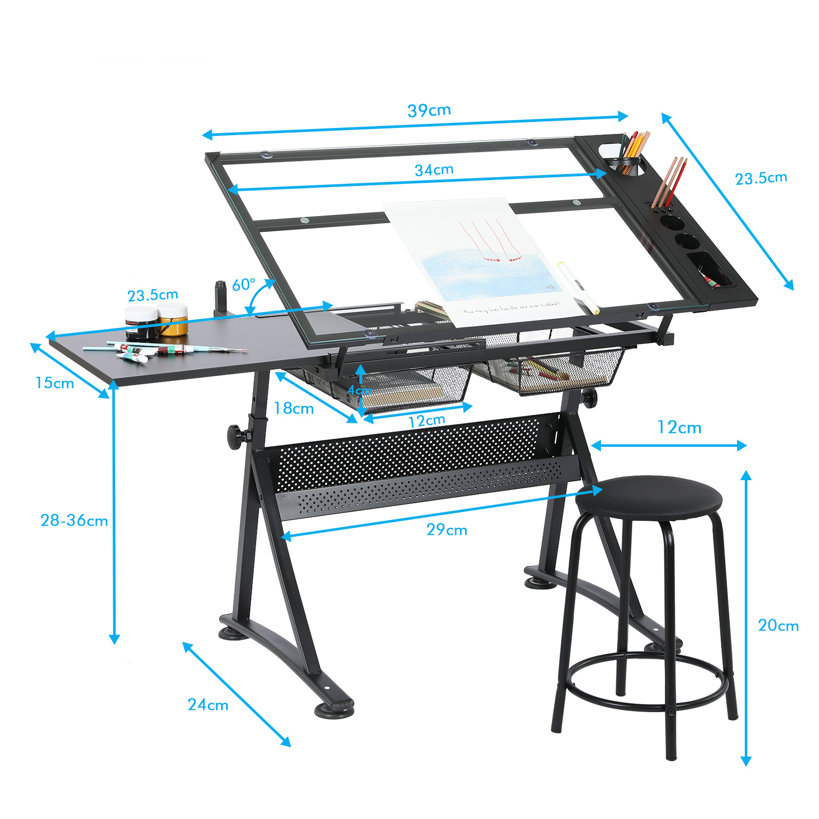 Drafting Table, Architect Table, Adjustable Table Top, Students' Desk ...