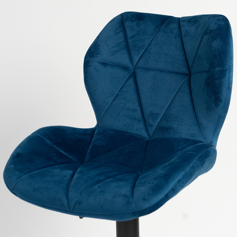 Set Of 2 Bar Stools Fabric Upholstered Seat Chairs Swivel Height ...