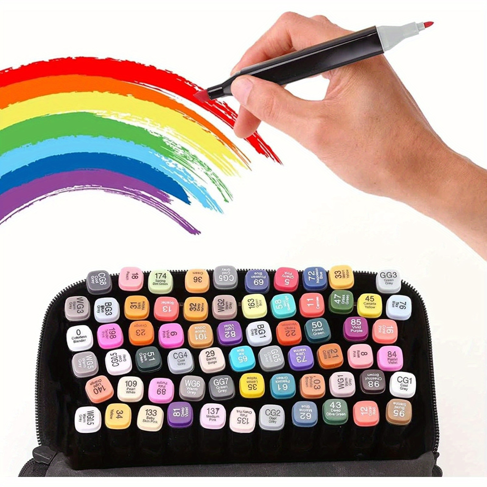 40 Colors Marker Pens Twin Tips Markers Pens Oily Alcohol Fine Broad ...