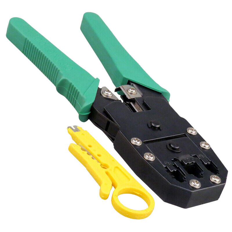 Rj45 Ethernet Cable Crimping Crimper Network Tester Punch Down Tool Kit ...