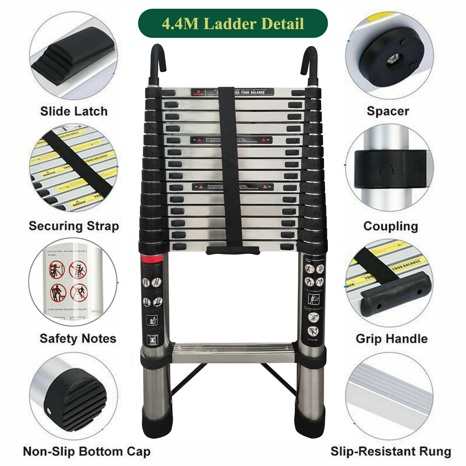 Telescopic Ladder Stainless Steel Extension Ladder - Temu Germany
