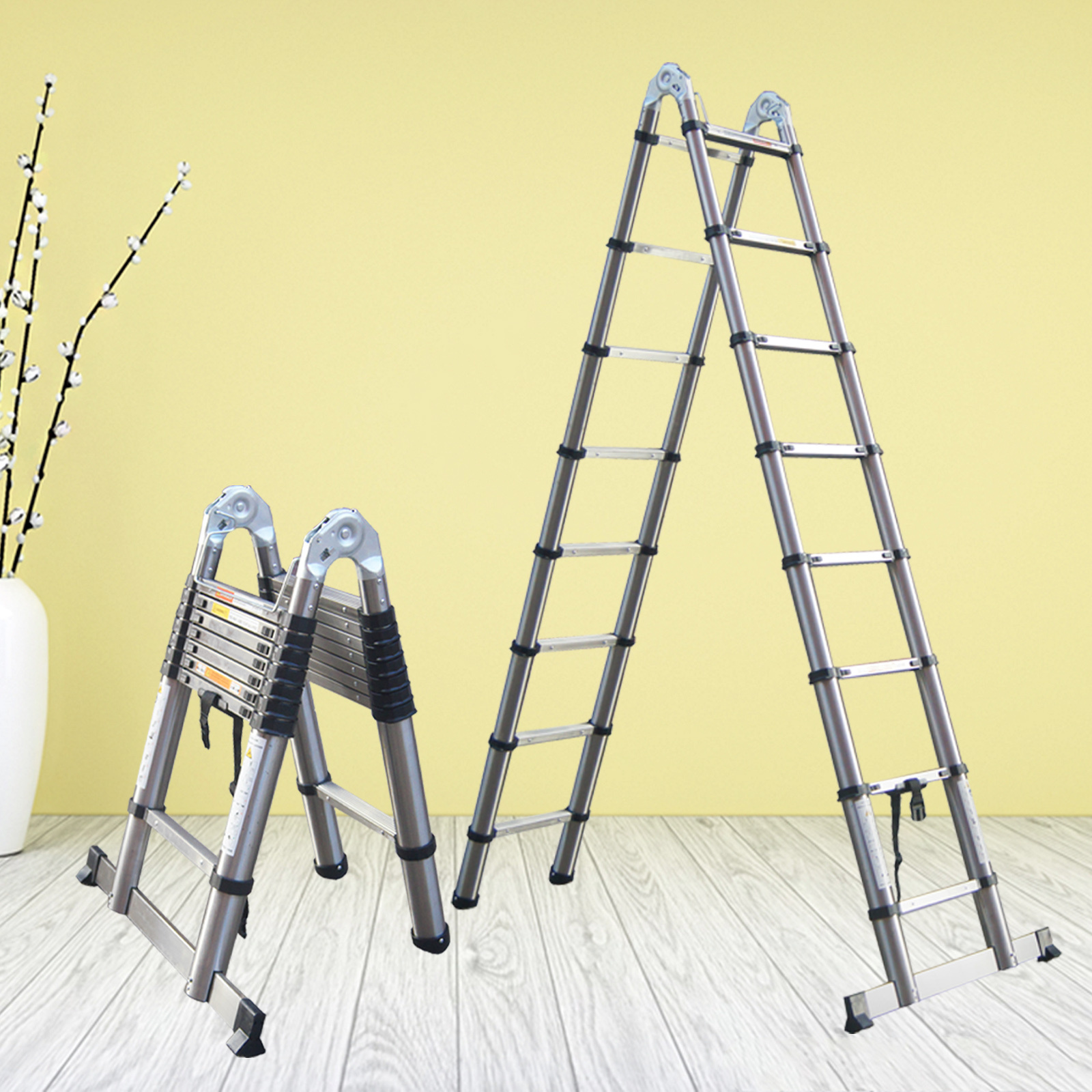 Telescoping Ladder Folding Straight Ladder Newest - Temu United