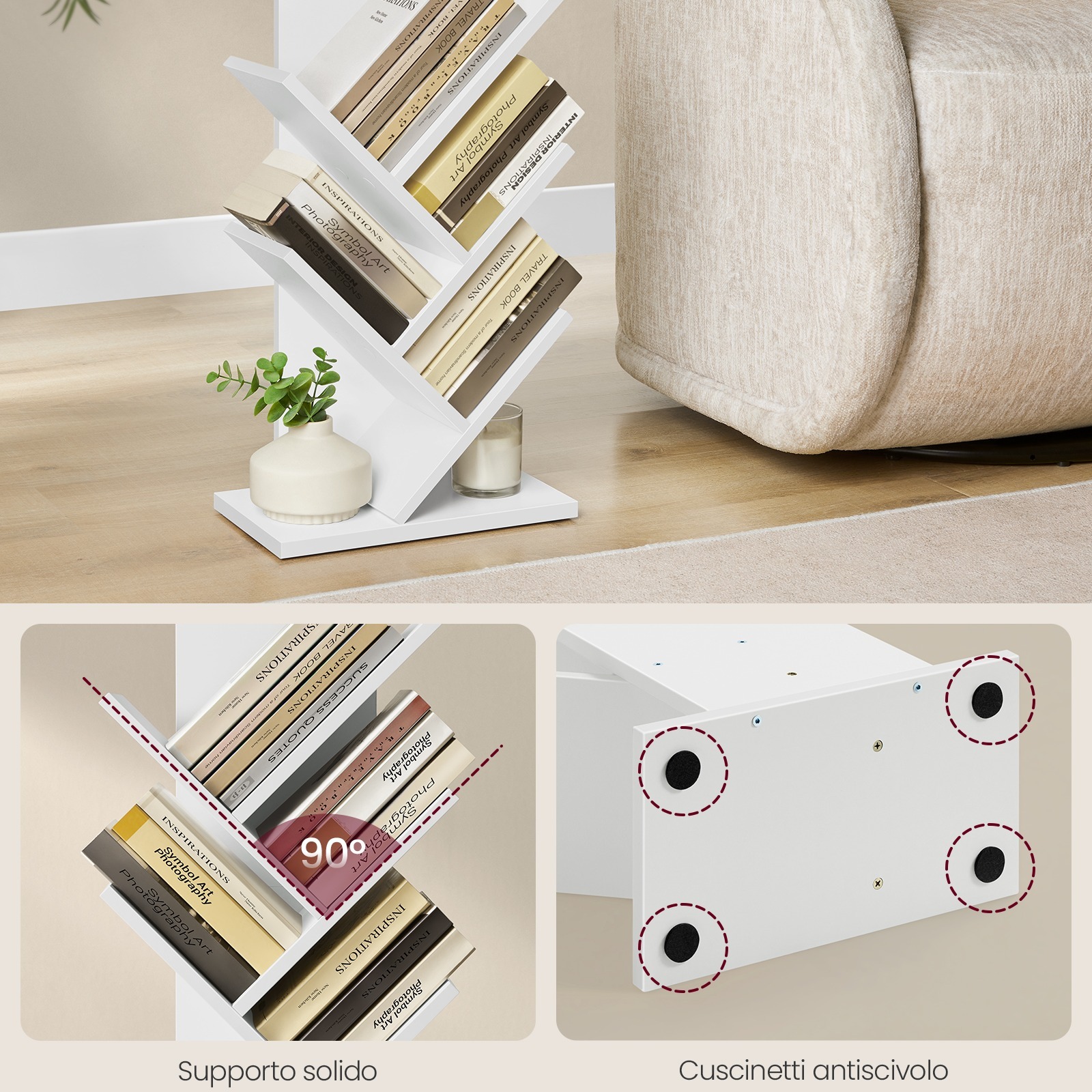 Tree Bookcase Bookcase 5 Shelves Space Saving - Temu Italy