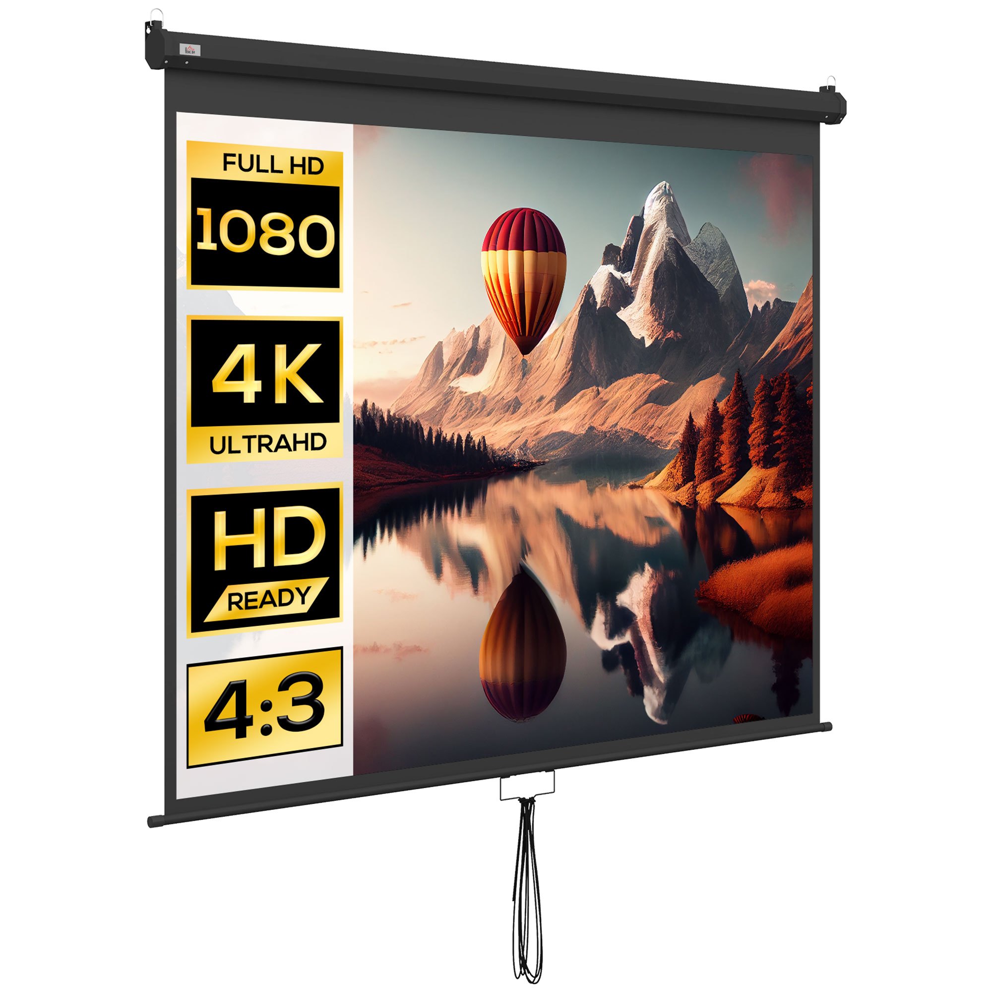 Projection Screen 100 Inch Adjustable Ceiling And Wall Mounting ...