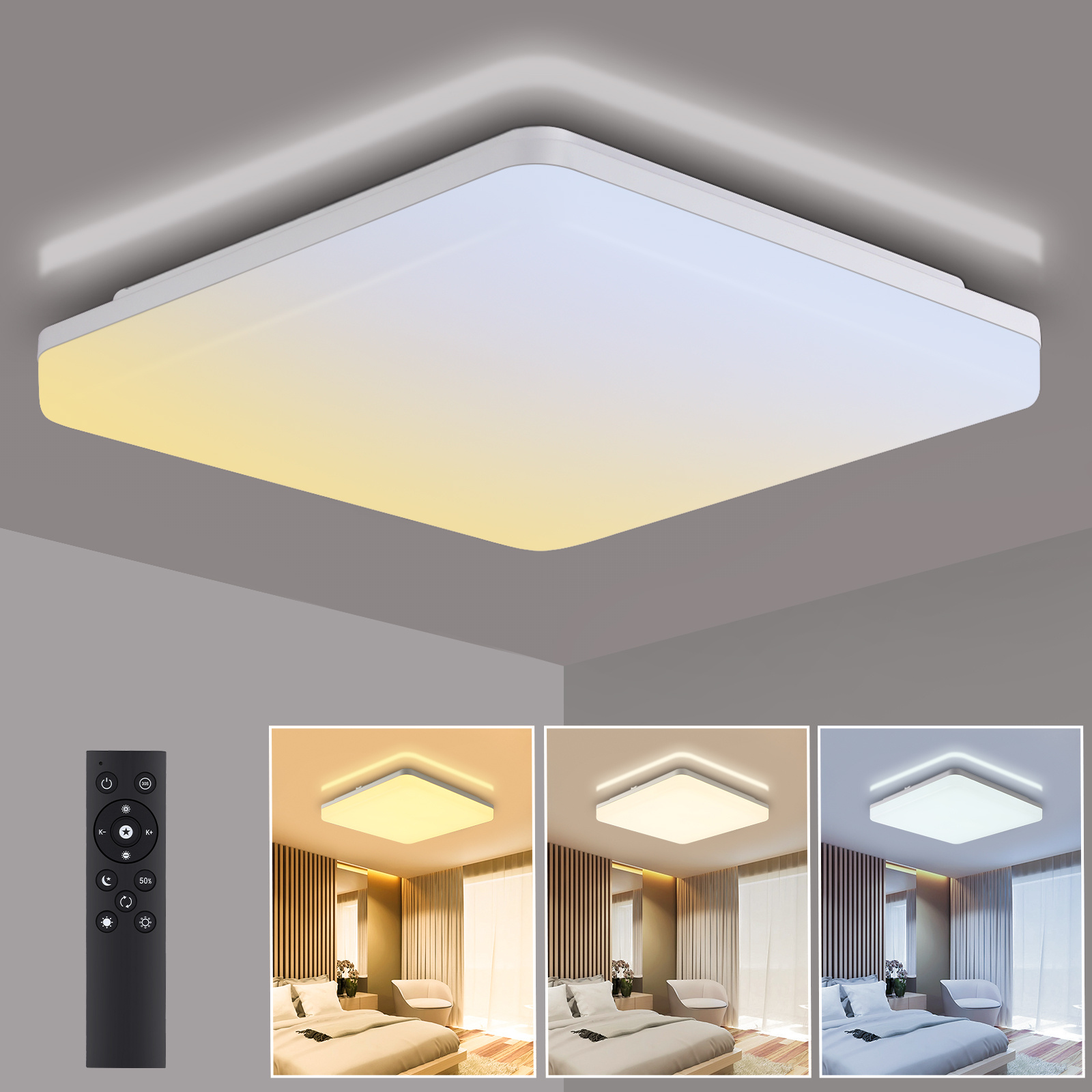 Led Ceiling Light Dimmable Ceiling Light Remote Control 3000 - Temu Germany
