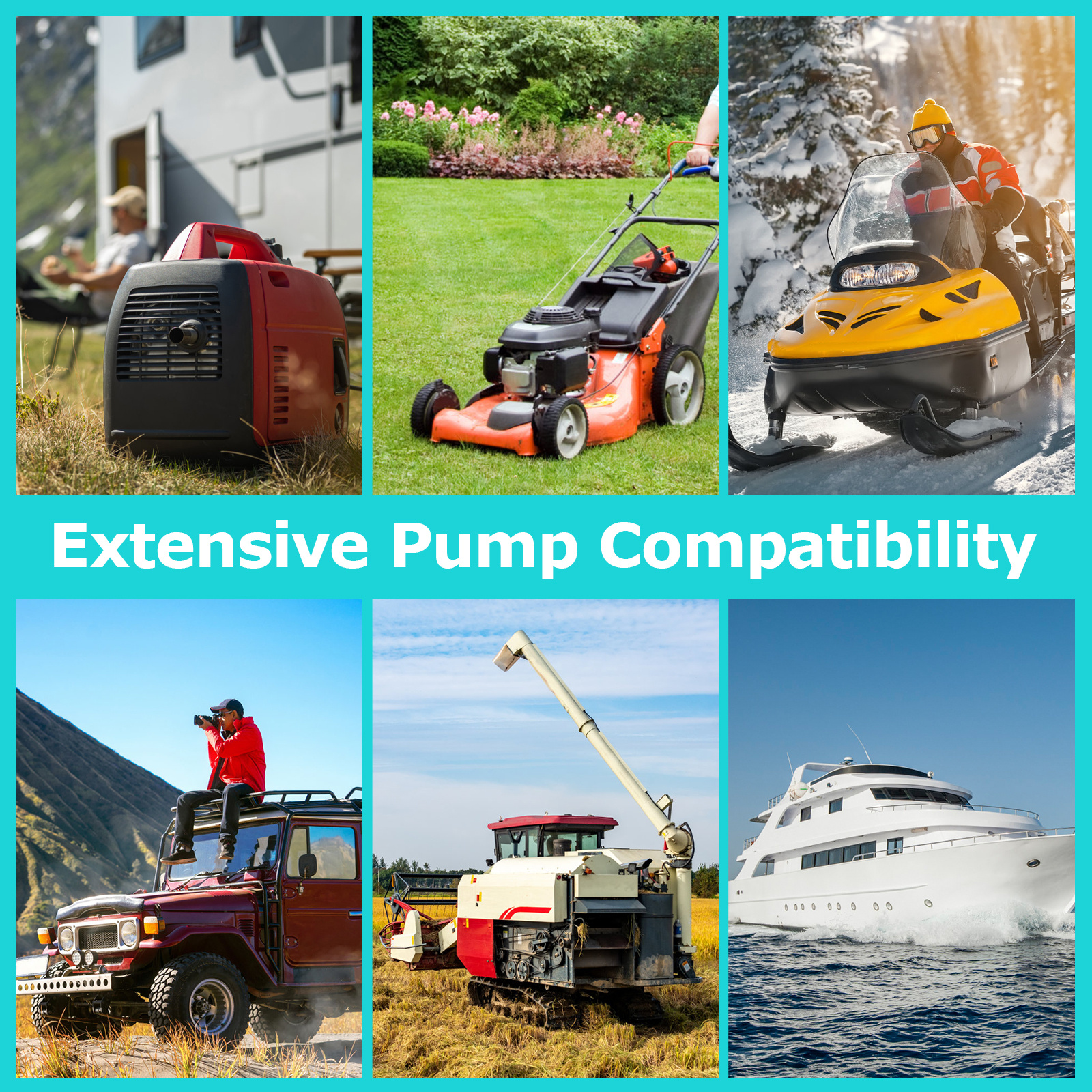 Fuel Transfer Pump With Clamps, Portable Liquid Pump Transfers Gasoline ...