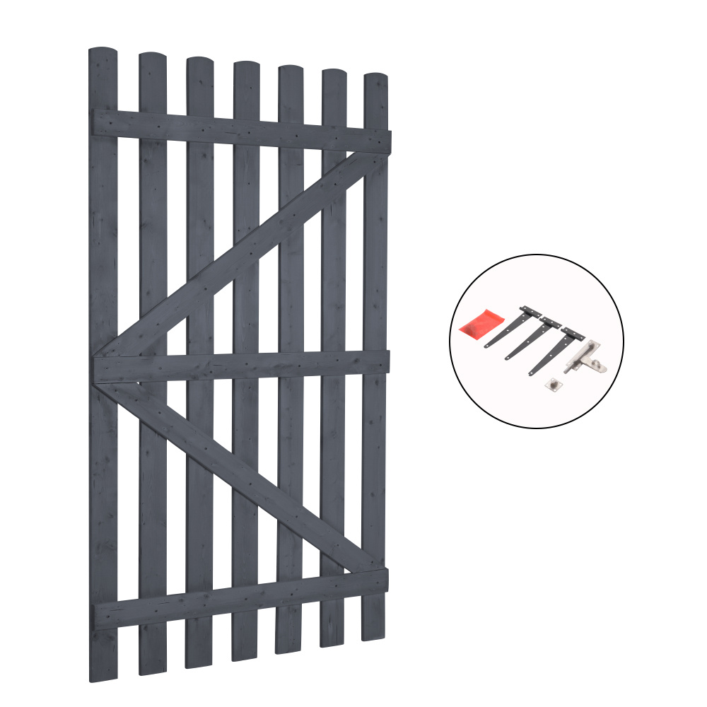 Grey Wooden Decorative Fence Gate - Temu United