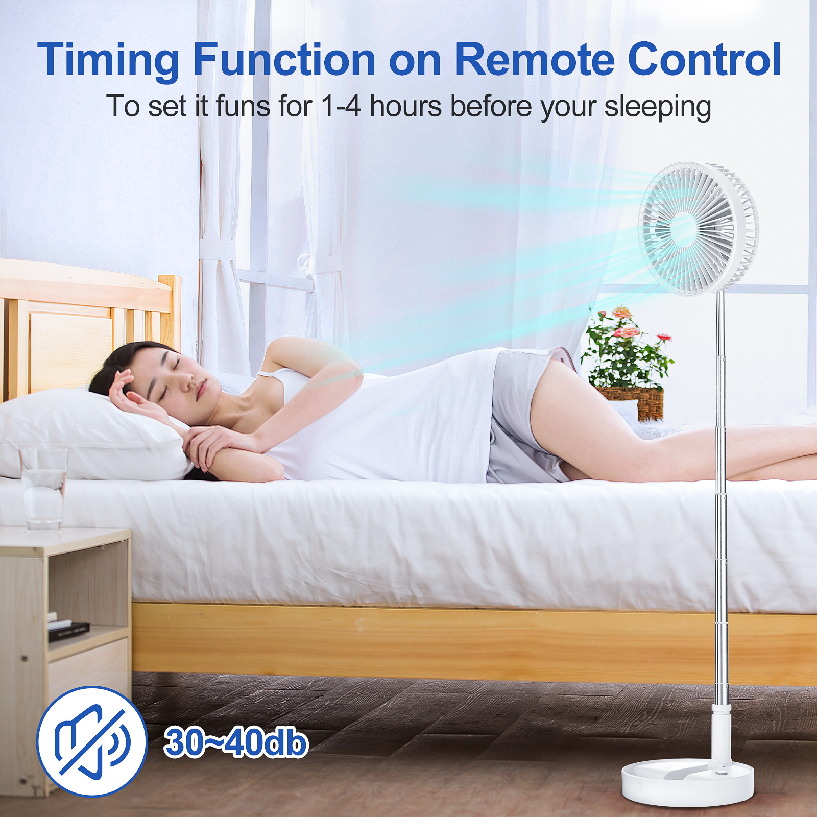 Portable Standing Fan Remote Control P9s Foldable Pedestal - Temu United