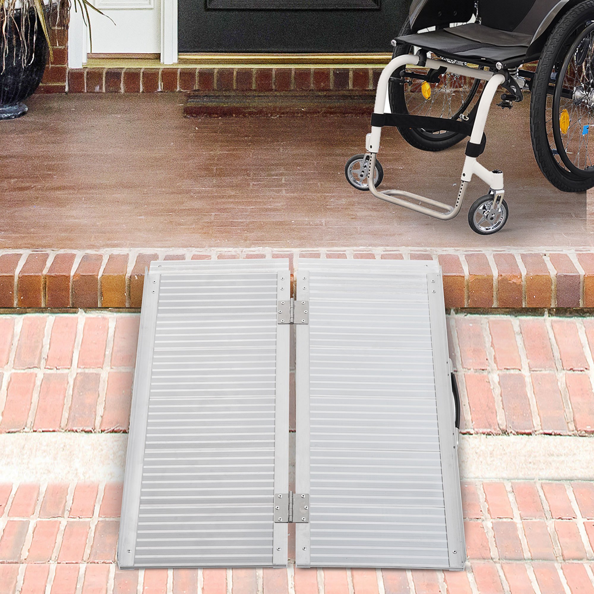 Wheelchair Ramp, Loading Ramp, Foldable Non-slip Aluminum Access Ramp ...