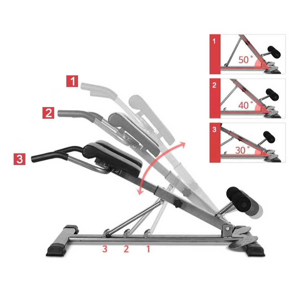 6in1 Ab Workout Equipment Adjustable Roman Chair Back Bench Health Fit ...